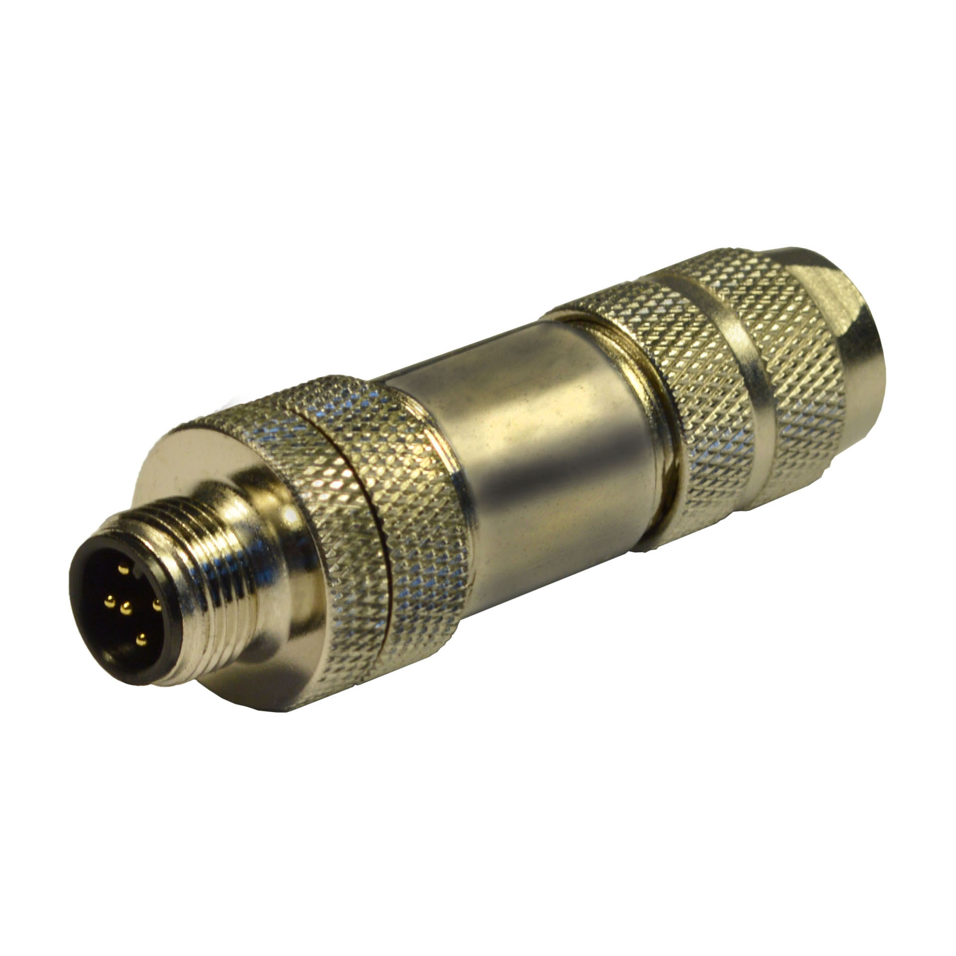 M12 Male Field Attachable 180° 5 Poles In Metal | HTP